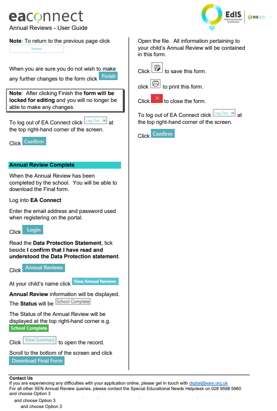 EA information leaflets